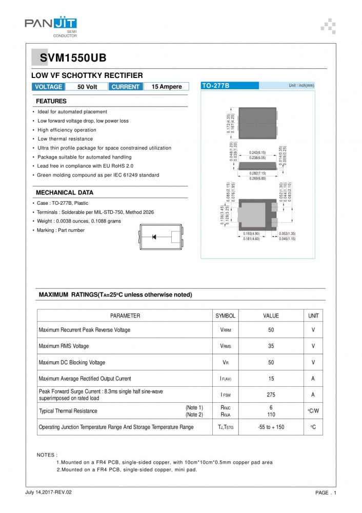 SVM1550UB datasheet page 1
