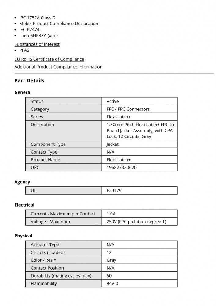 MOLEX 2190190121 technical document image, page 2