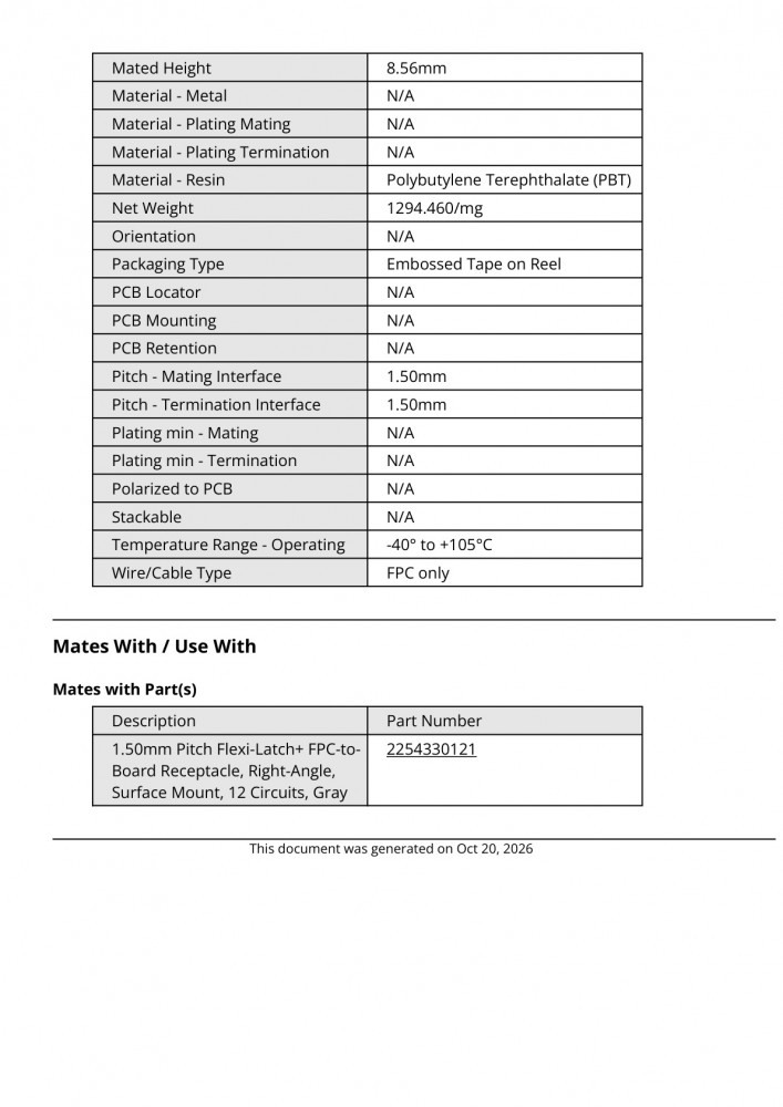 MOLEX 2190190121 technical document image, page 3