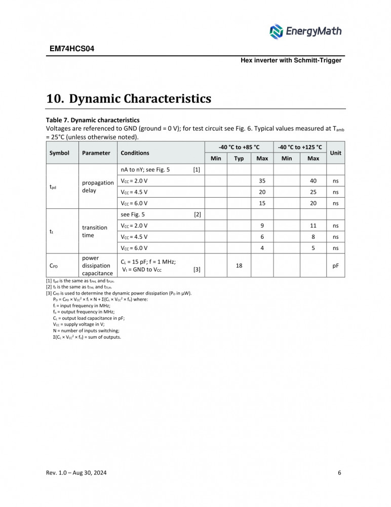 EM74HCS04D datasheet page 6