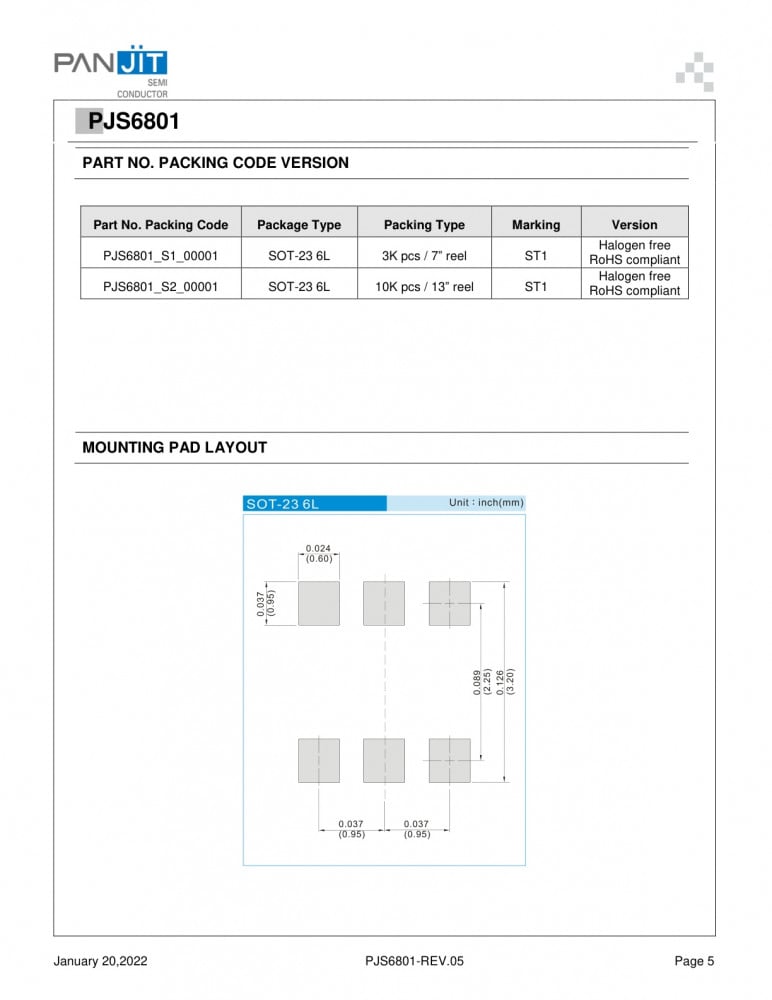 PJS6801 datasheet page 5