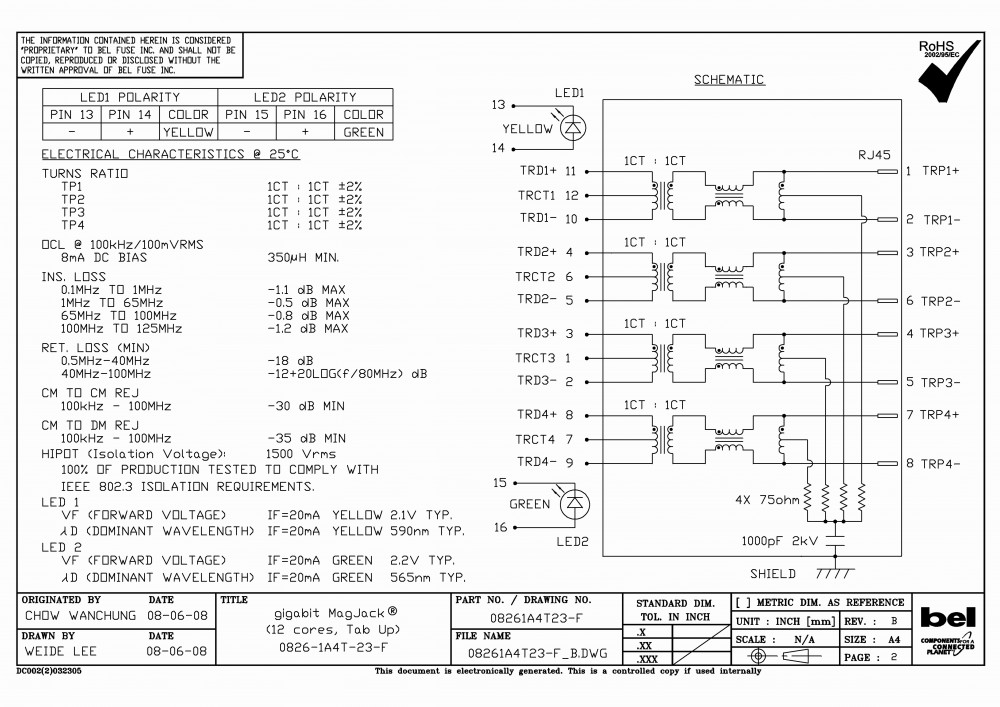 Bel Fuse 0826-1A4T-23-F index 1