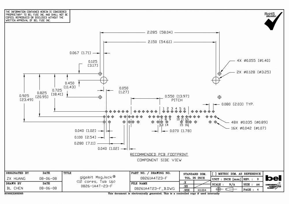 Bel Fuse 0826-1A4T-23-F index 3