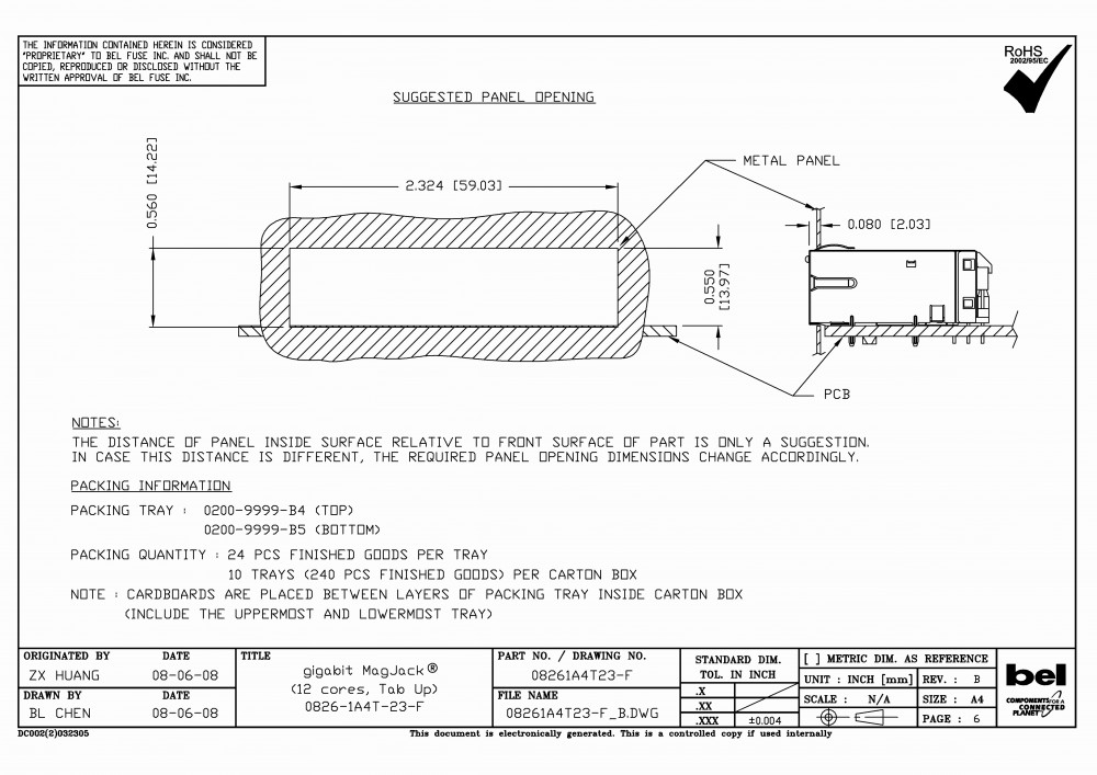 Bel Fuse 0826-1A4T-23-F index 5