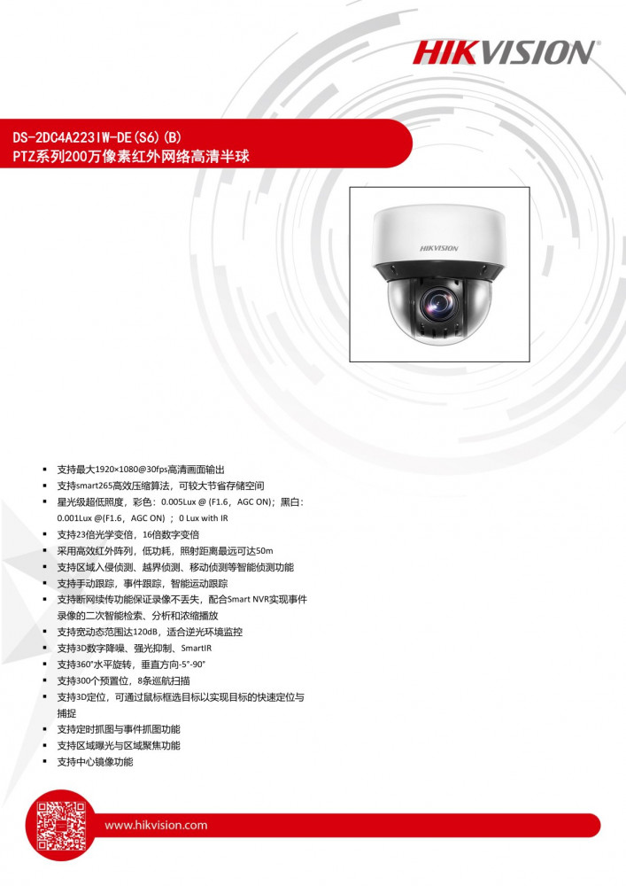 DS-2DC4A223IW(S6) datasheet page 1