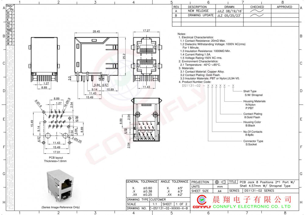 DS1131-02-S8B8P technical document page 1