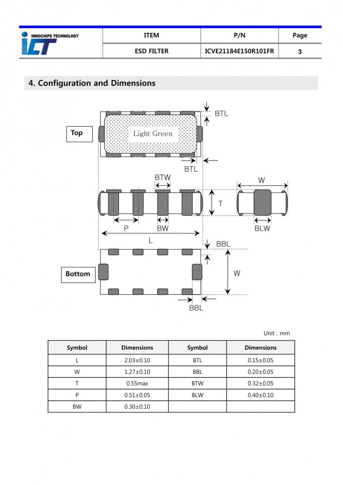 ICVE21184E150R101 datasheet page 3