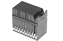 Impact 100 Ohm 5 Pair Mezzanine Receptacle, 40mm Stack Height, Right Guided, 14 Columns, 210 Circuits, Plated Through Hole Dimension 0.39mm, Lead Free