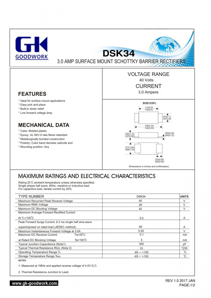 GOODWORK DSK34 technical document page 1