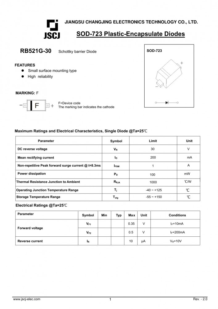 RB521G-30 datasheet page 1