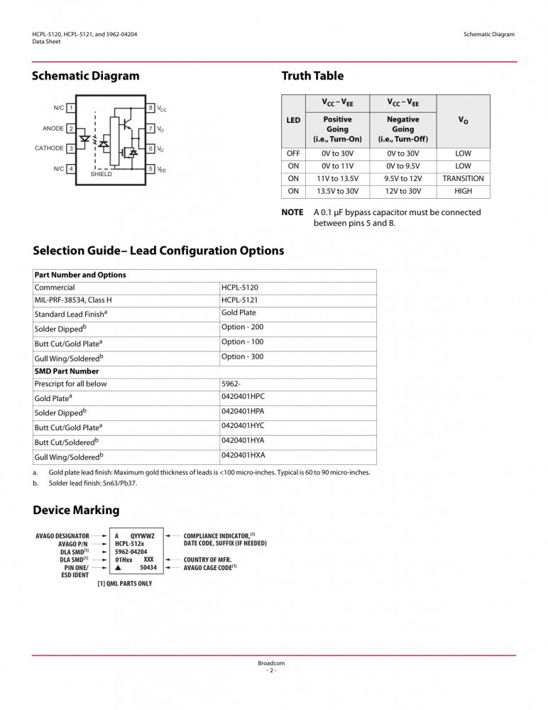HCPL-5120-300 datasheet page 2