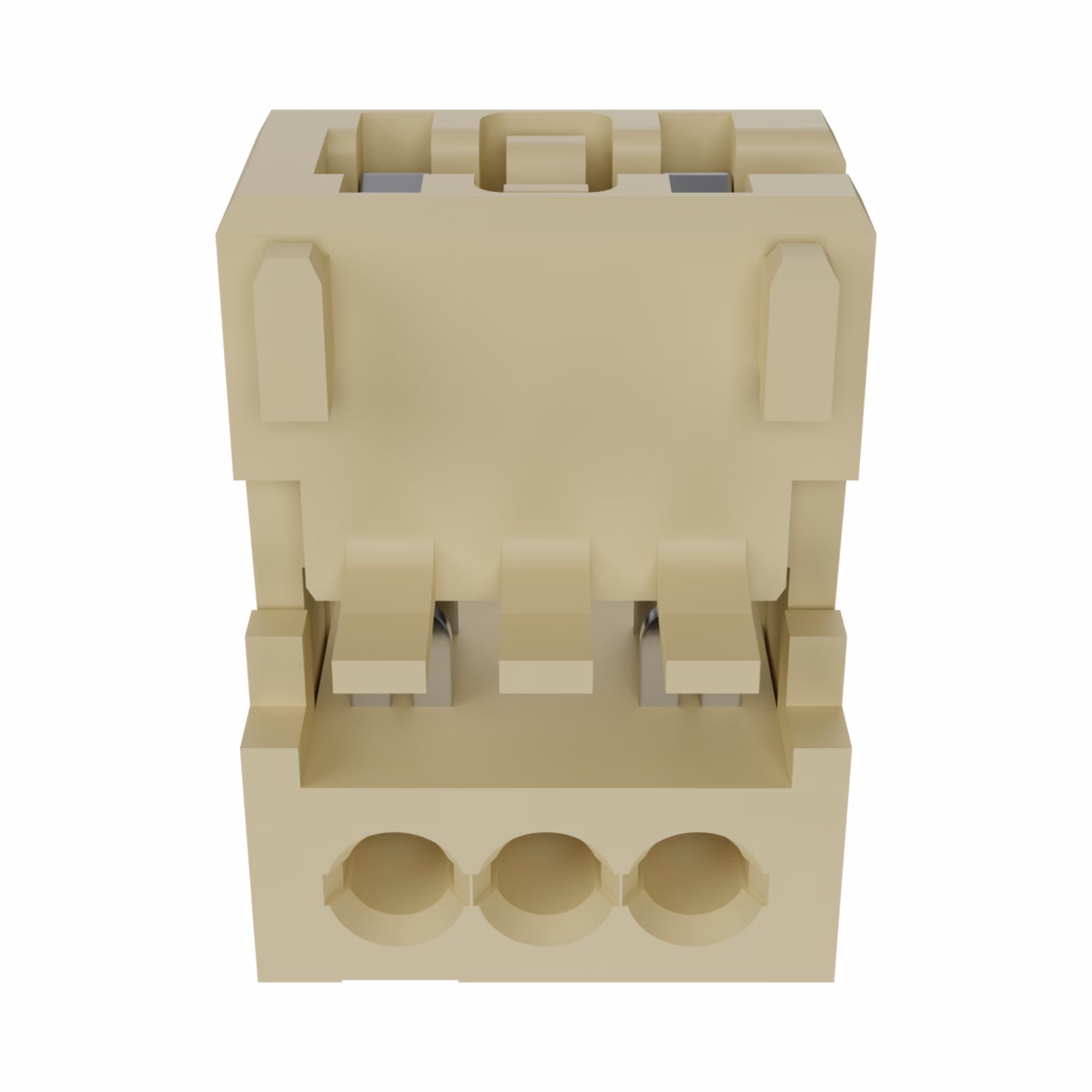 Appli-Mate RAST 2.5 IDT Connector, 2.50mm Pitch, Direct/Indirect, Female, Beaded Terminal, 3 Circuits, Position Keys B and C Removed, 1 Open and 1 Closed Endwall, Circuit 2 Voided, Latch at Circuit 2 for sale