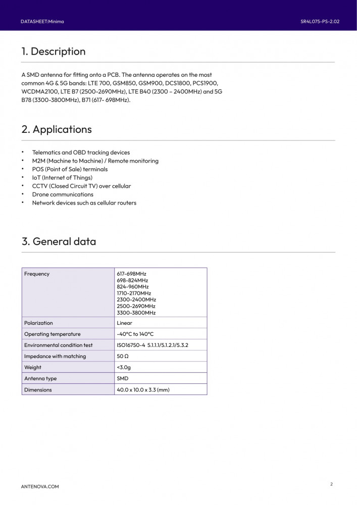 Minima SR4L075 datasheet page 2