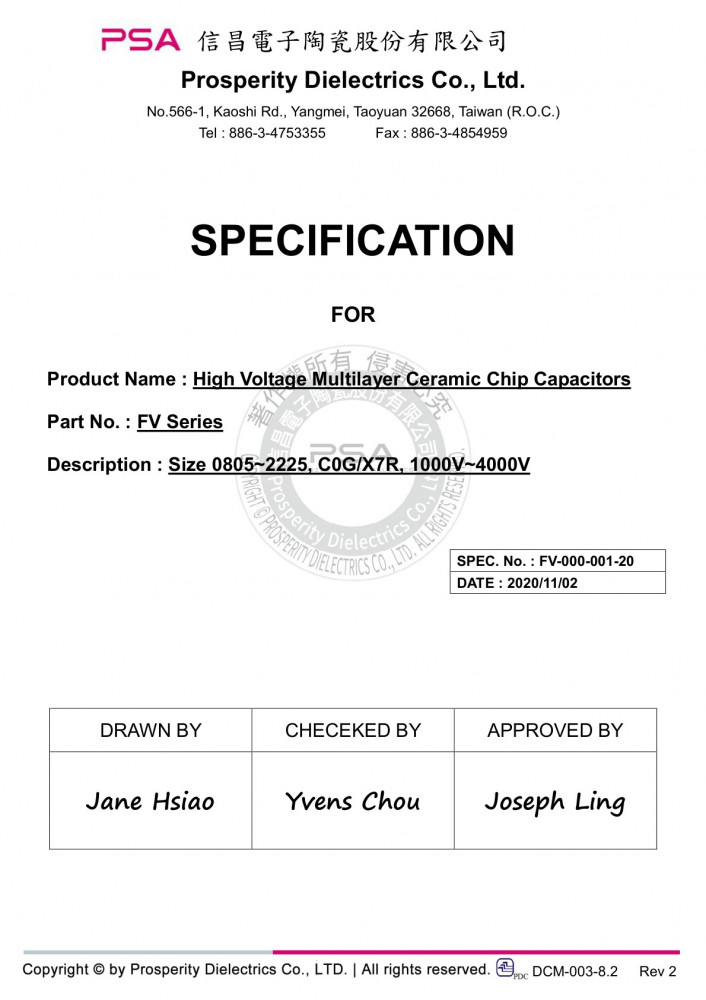 PSA FV Series datasheet page 2