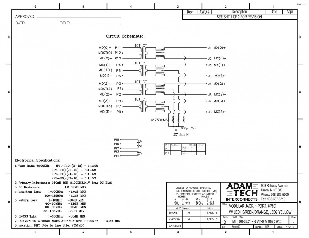 ADAM TECH MTJ-88SUX1-FS-VL28-M186C-WOT technical document page 2