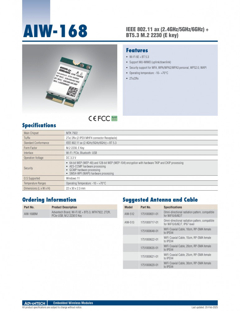 AIW-168 product documentation page preview