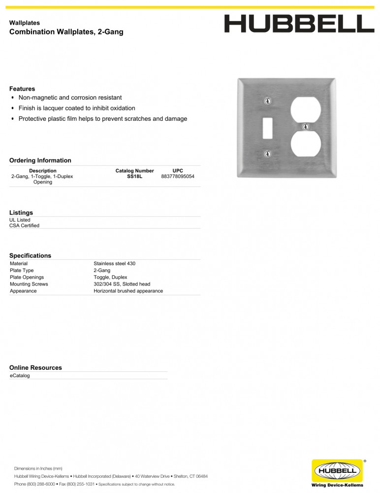 SS18L product documentation image