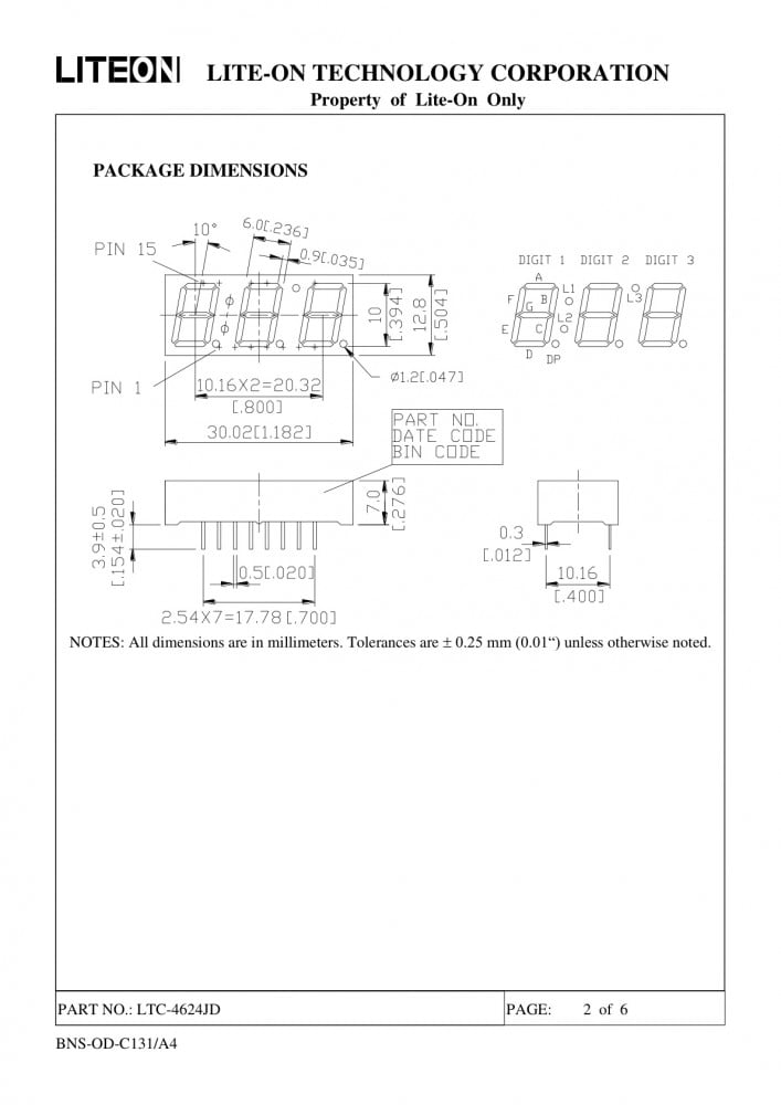 LTC-4624JD datasheet page 3
