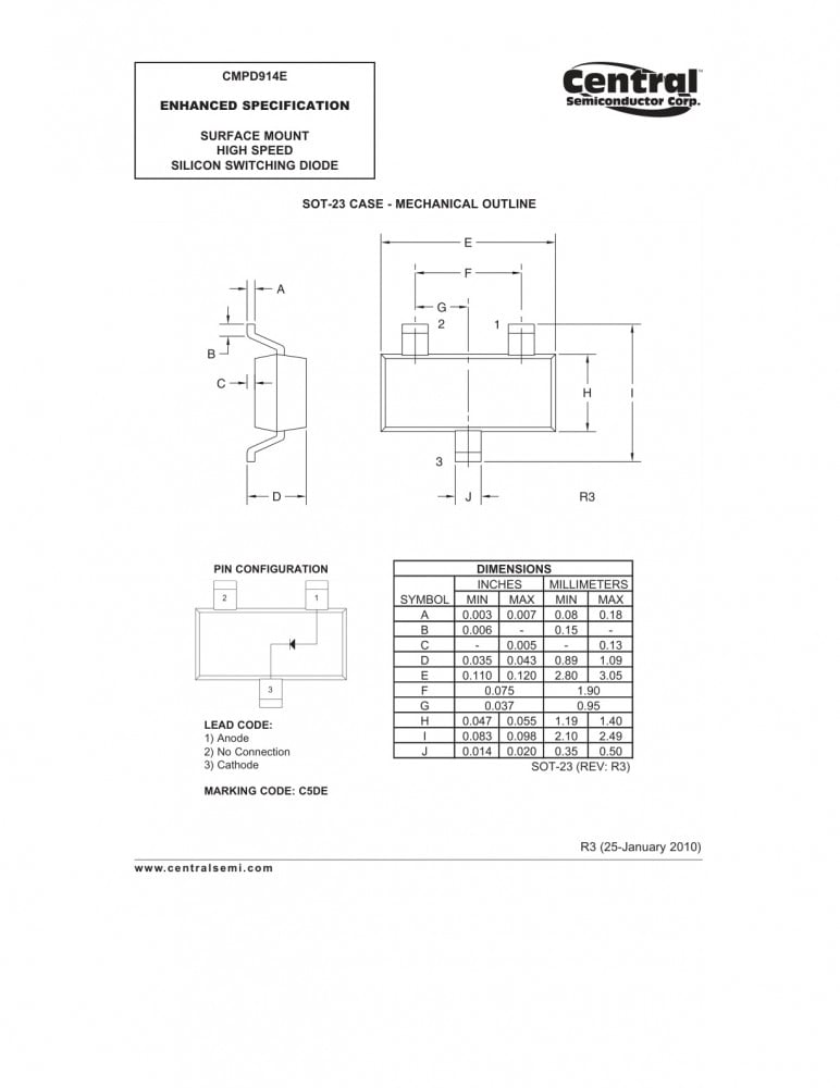 CMPD914E TR PBFREE datasheet page 2