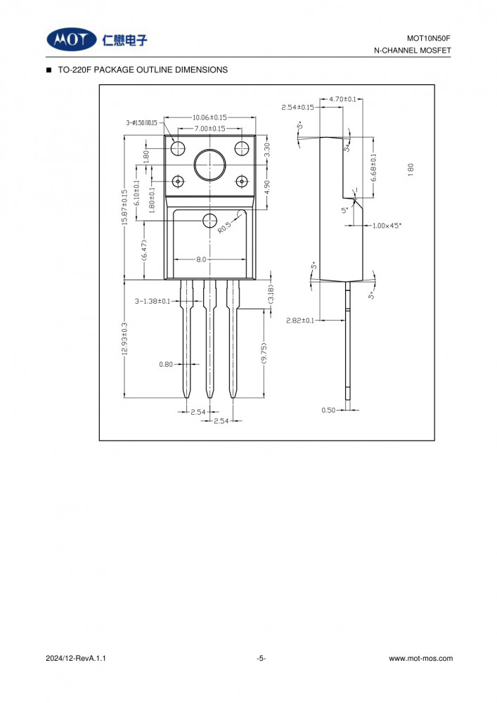 MOT10N50F datasheet page 5