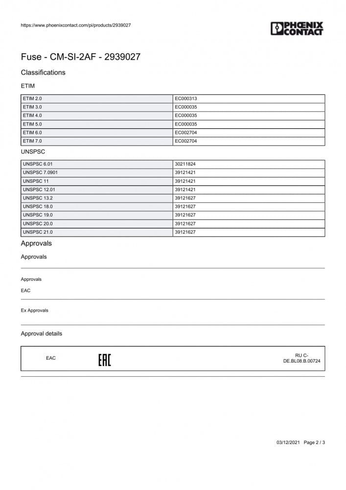 Phoenix Contact 2939027 technical document page 2
