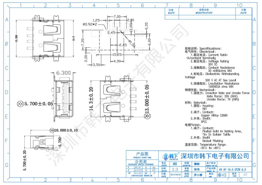 HX AF 10.0 QTZB 6.3 technical document preview