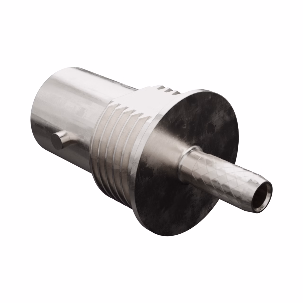 Mini-BNC Jack, Straight, Bulkhead, Crimp, RG-179 Cable, Brass Body, Nickel (Ni) Plated, without Jam Nut and Lockwasher, Tray, 75 Ohms for sale