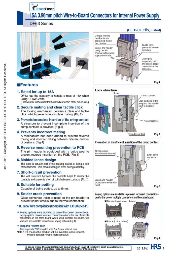 HRS DF63 Series document page 1
