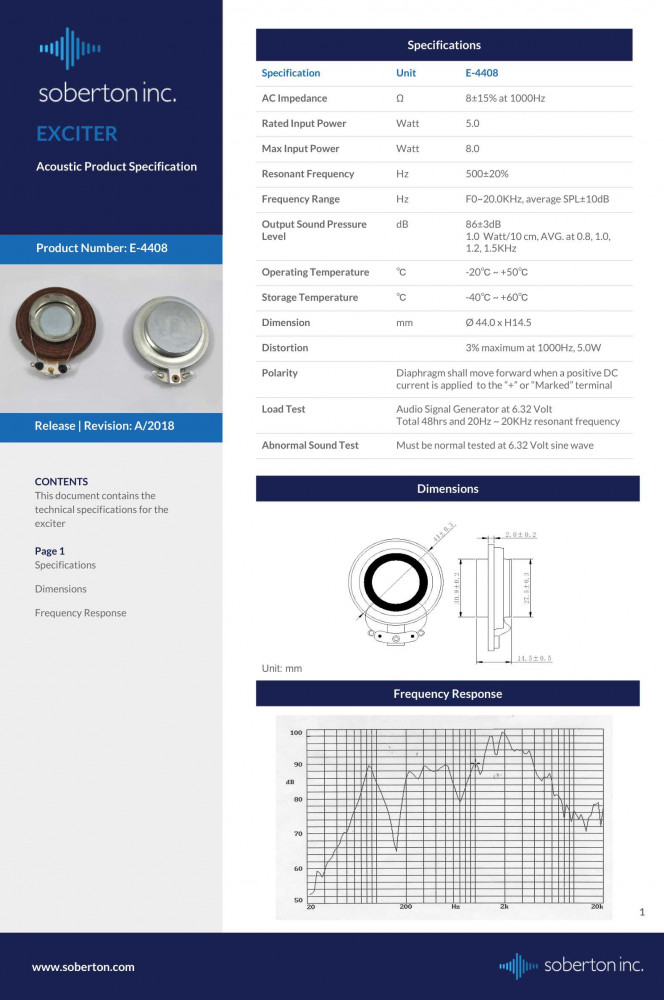 E-4408 exciter technical document page