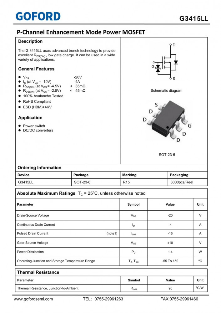 G3415LL datasheet page 1