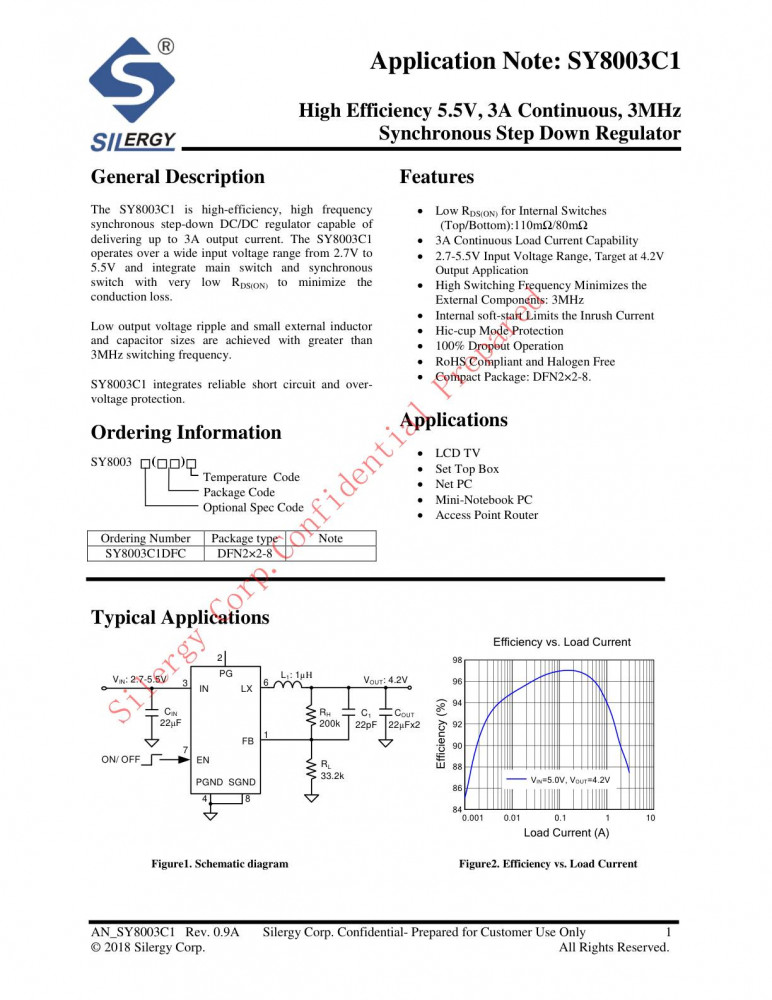SY8003C1DFC datasheet page 1