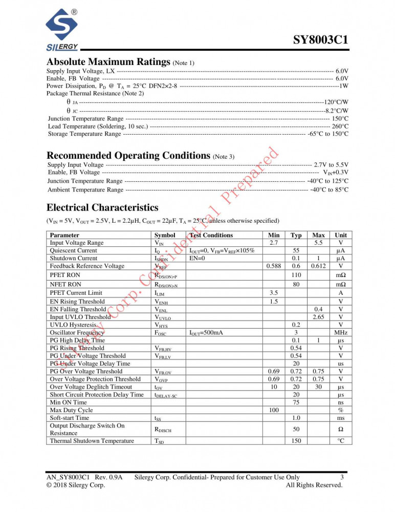 SY8003C1DFC datasheet page 3