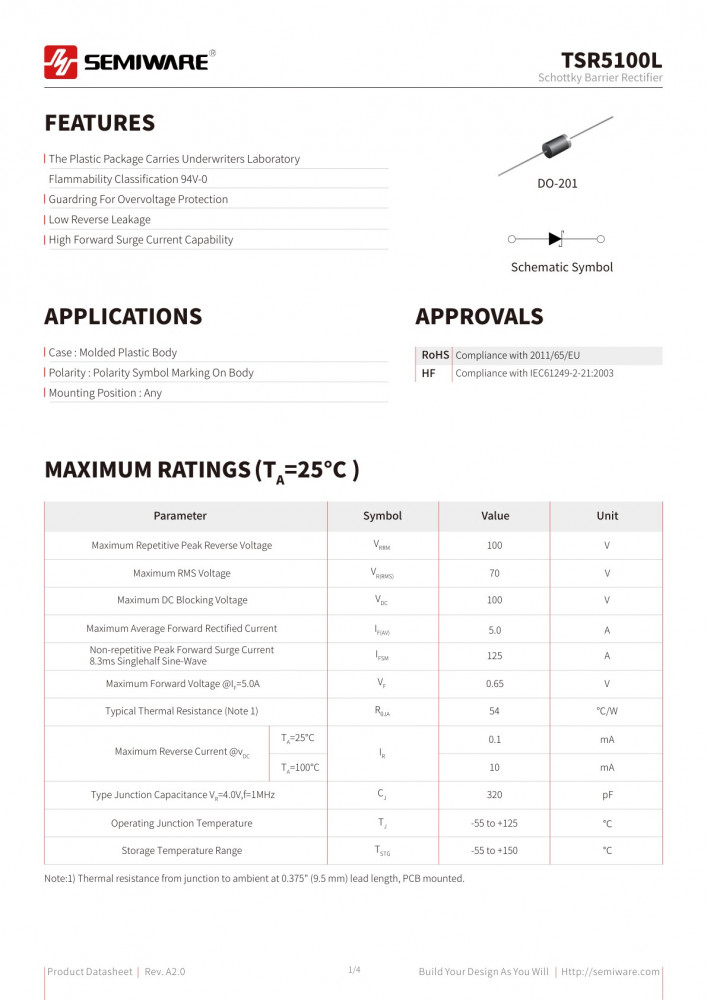 TSR5100L datasheet page 1
