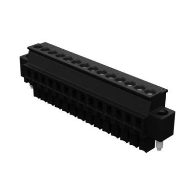 3.81mm Pitch Eurostyle Vertical Plug, with Retention Screws, Rear Wire Entry, Gold (Au) Plated, Black, 14 Circuits for sale