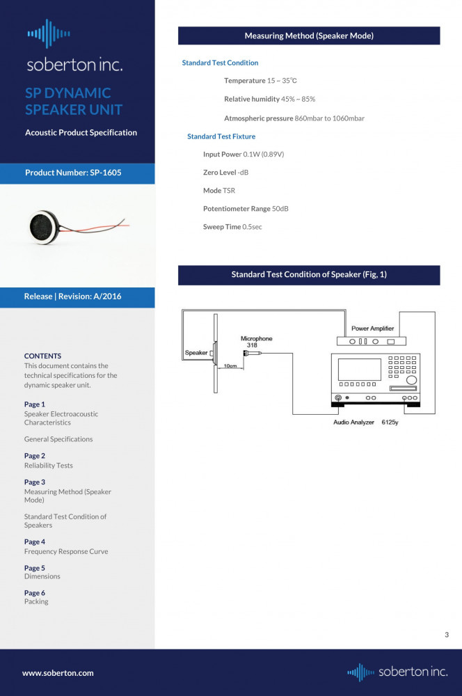 SP-1605 specification document, page 3