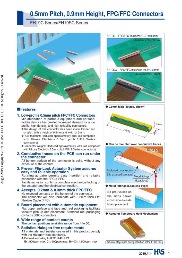 HRS FH19C series datasheet page 1