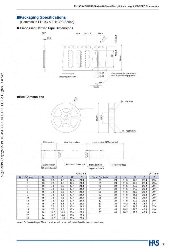HRS FH19C series datasheet page 7