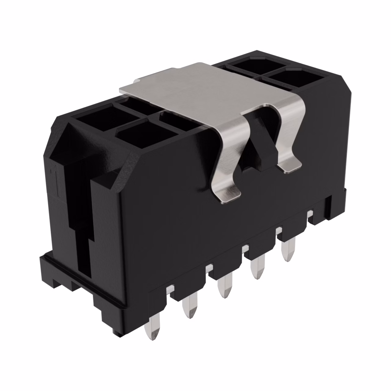 Micro-Fit 3.0 Vertical Header, 3.00mm Pitch, Dual Row, 10 Circuits, Straight Tail, with PCB Polarizing Peg, 1.52µm Matte Tin Plating, Glow-Wire Capable, Black, Tape and Reel, with Pick and Place Cap for sale