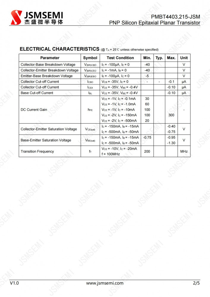 PMBT4403,215-JSM datasheet page 2