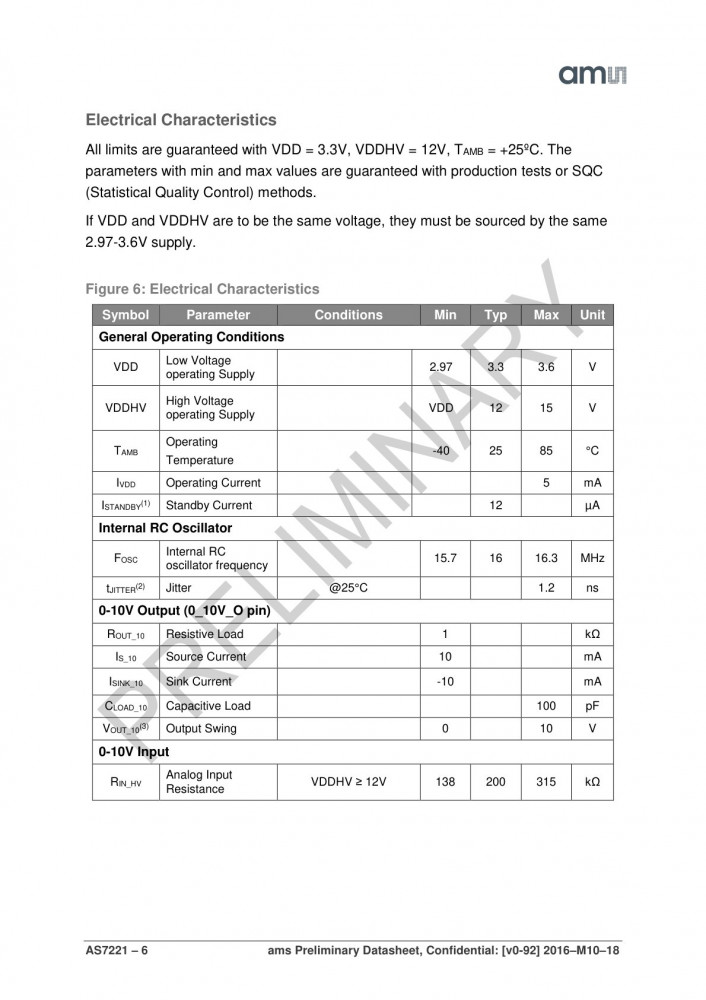 AS7221 technical document page 6