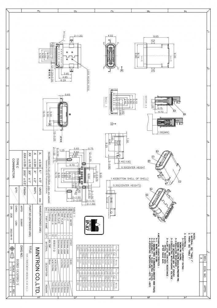 MINTRON 01003-UCAF003-X document page 1