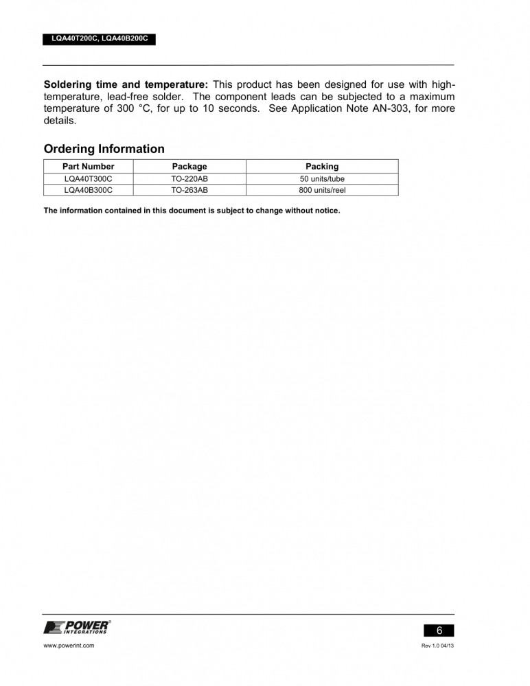 LQA40B200C datasheet page 6