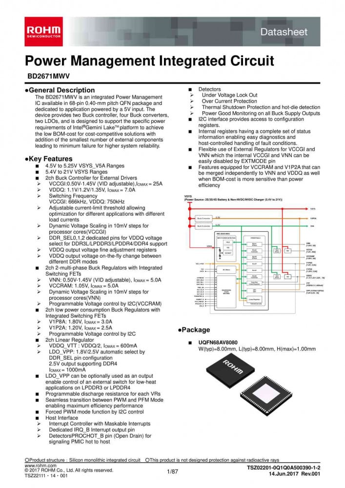 BD2671MWV-E2 technical document page 1