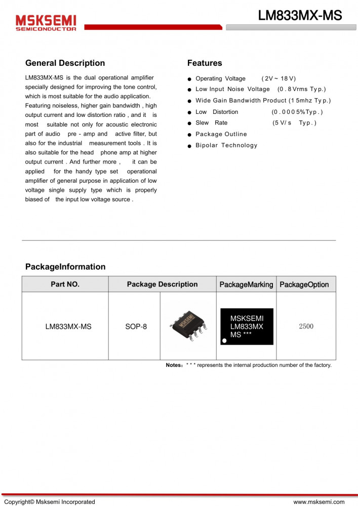 LM833MX-MS datasheet page 2
