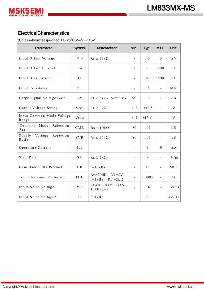 LM833MX-MS datasheet page 4