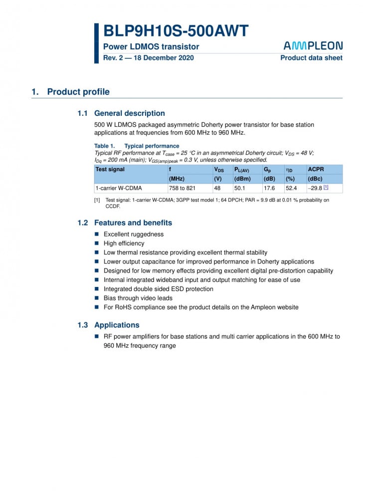BLP9H10S-500AWTY datasheet page 1