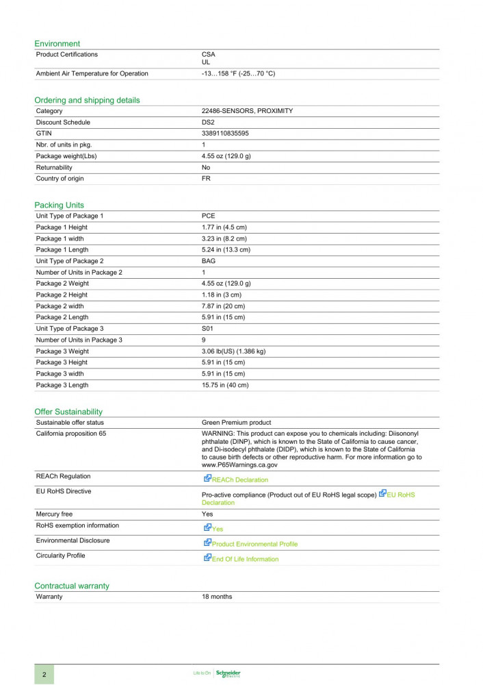 XS1M18PAS40 technical document page 2