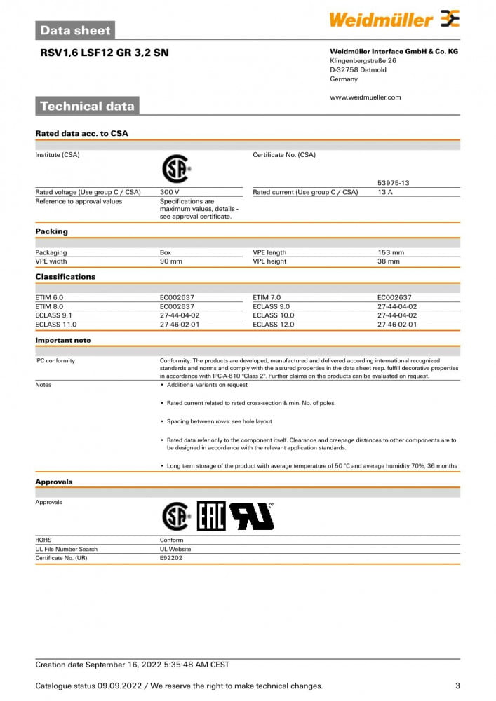 WEIDMULLER 1443900000 technical document page 3