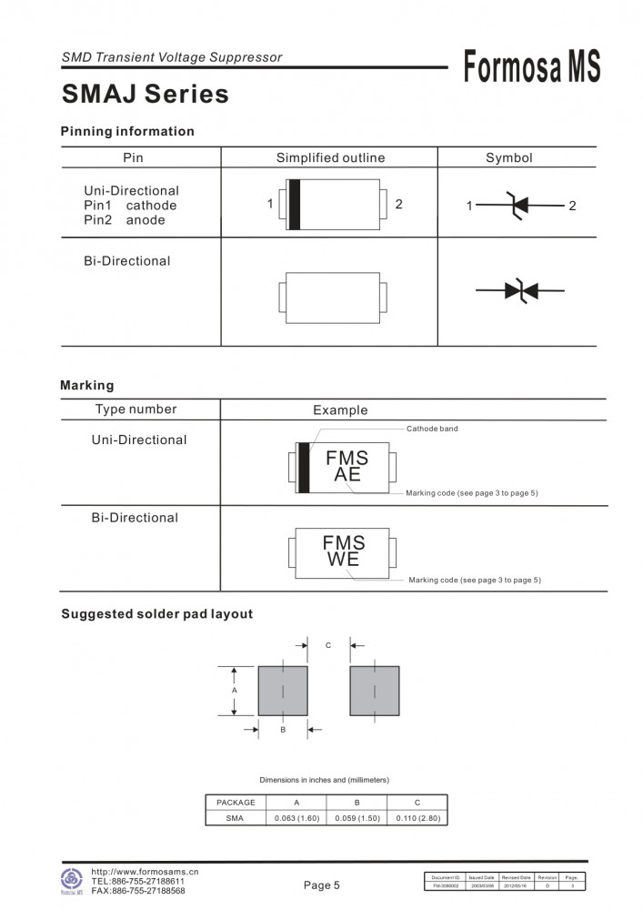 FMS SMAJ series datasheet page 5