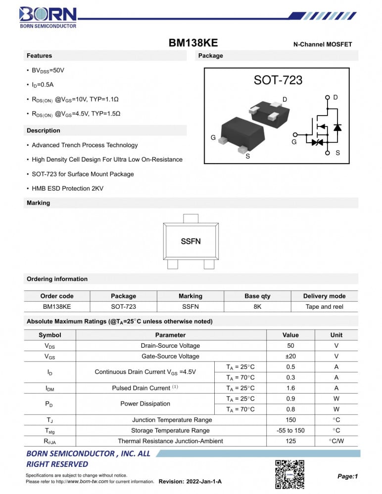 BM138KE datasheet page 1